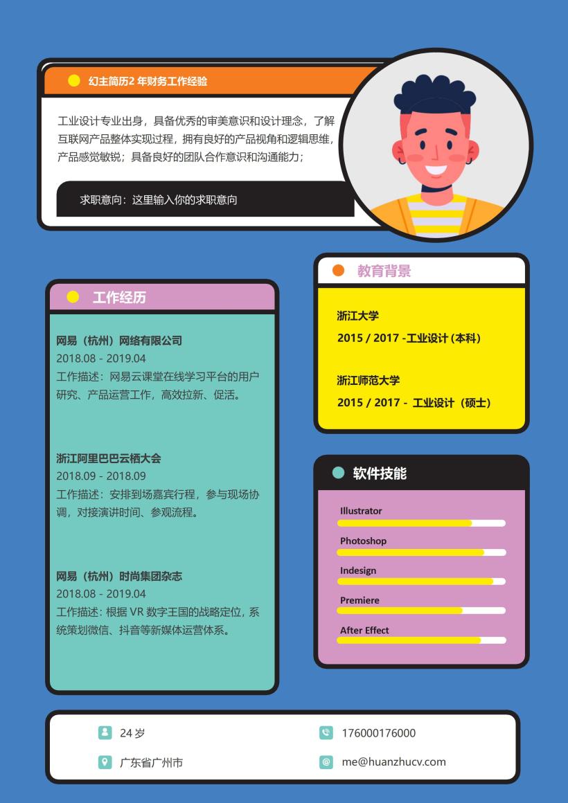 创意个人简历模板 幻主简历