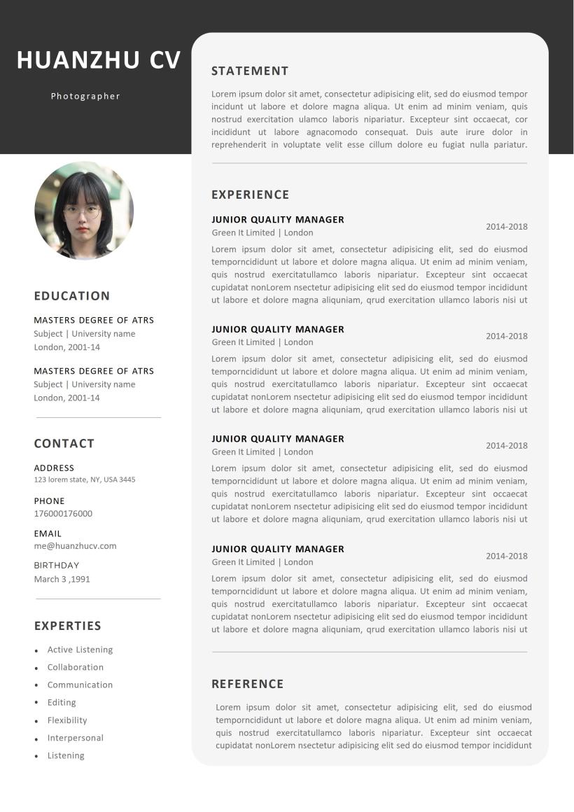 英文简历模板英文简历模板下载专业cvresume 幻主简历 9721